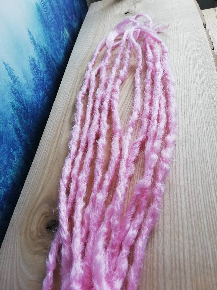 Candy Pink Dreadlocks S.E Set of 10 Open Ends Crocheted Medtod - Etsy