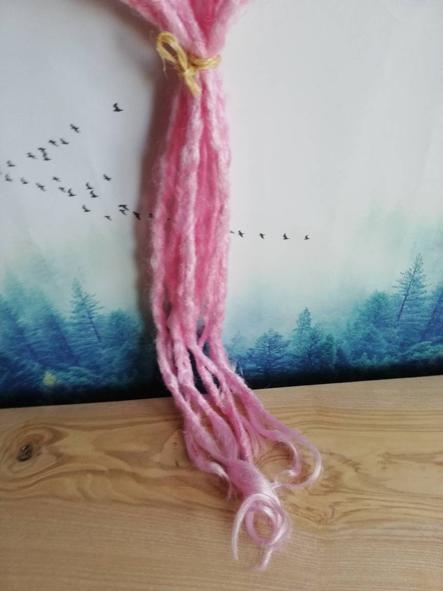 Candy Pink Dreadlocks S.E Set of 10 Open Ends Crocheted Medtod - Etsy