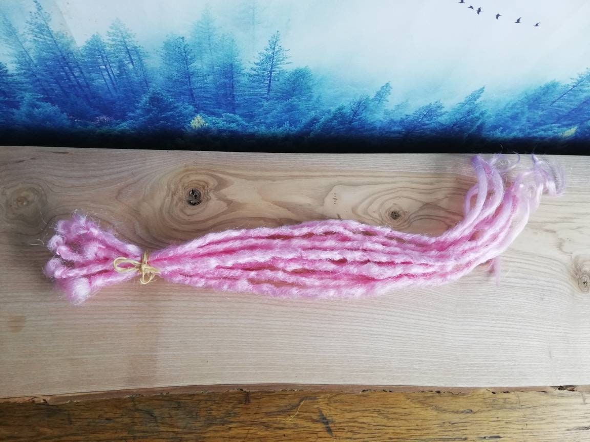 Candy Pink Dreadlocks S.E Set of 10 Open Ends Crocheted Medtod - Etsy