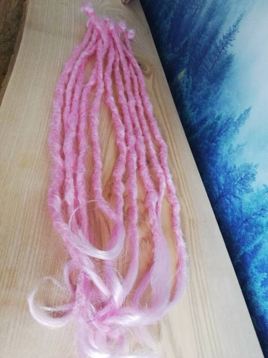 Candy Pink Dreadlocks S.E Set of 10 Open Ends Crocheted Medtod - Etsy