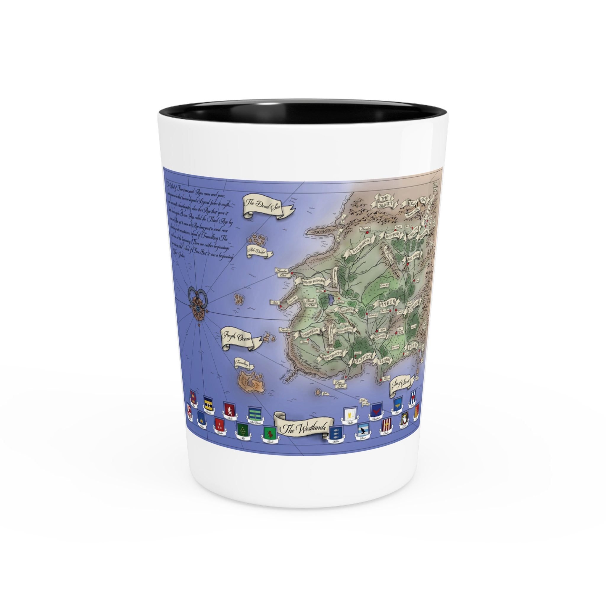 Wheel of Time Westlands Map Full Color Shot Glass - Etsy