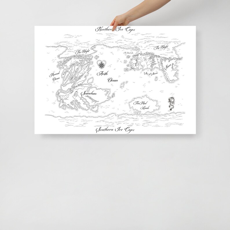 Wheel of Time World Map Hand Drawn Poster - Etsy