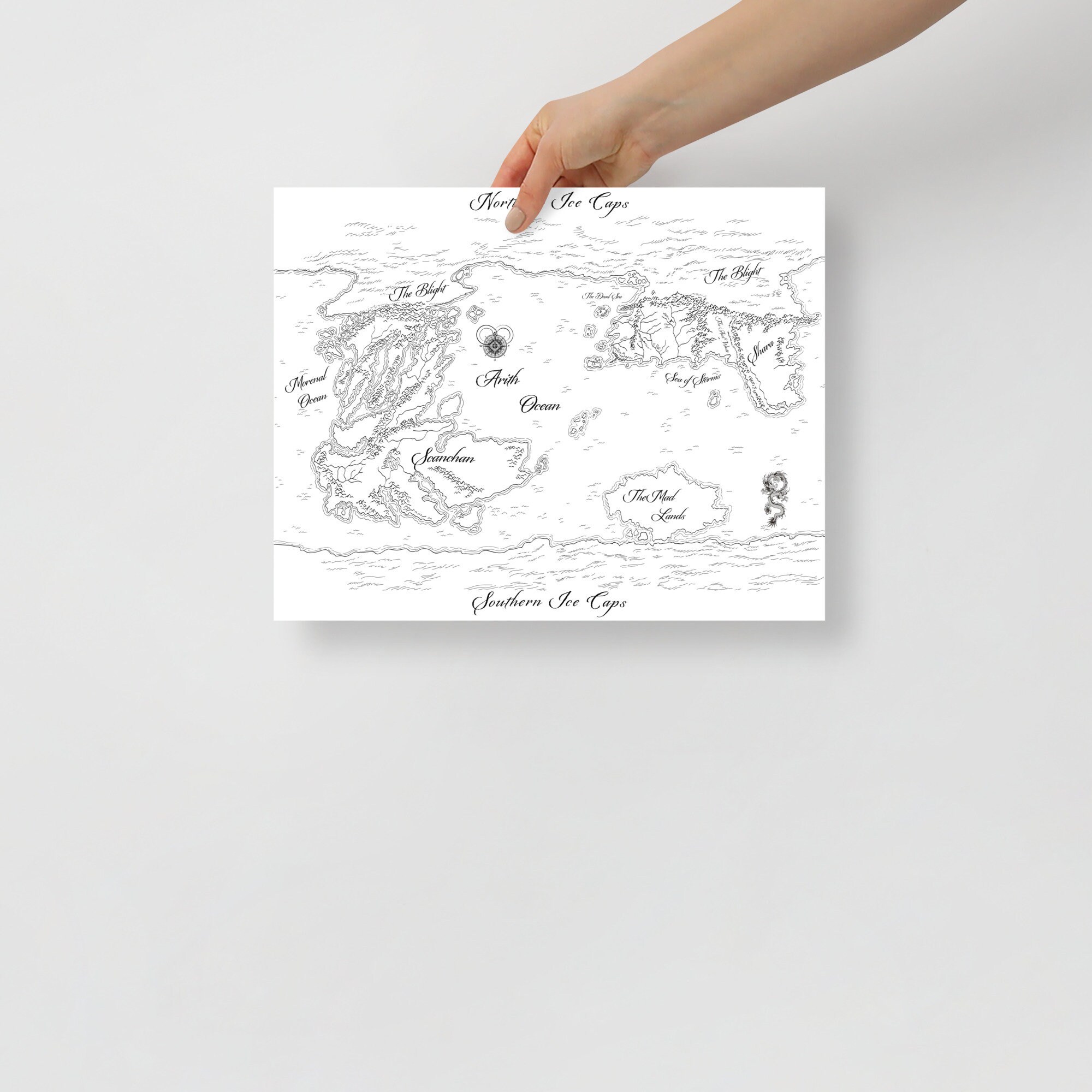 Wheel of Time World Map Hand Drawn Poster - Etsy