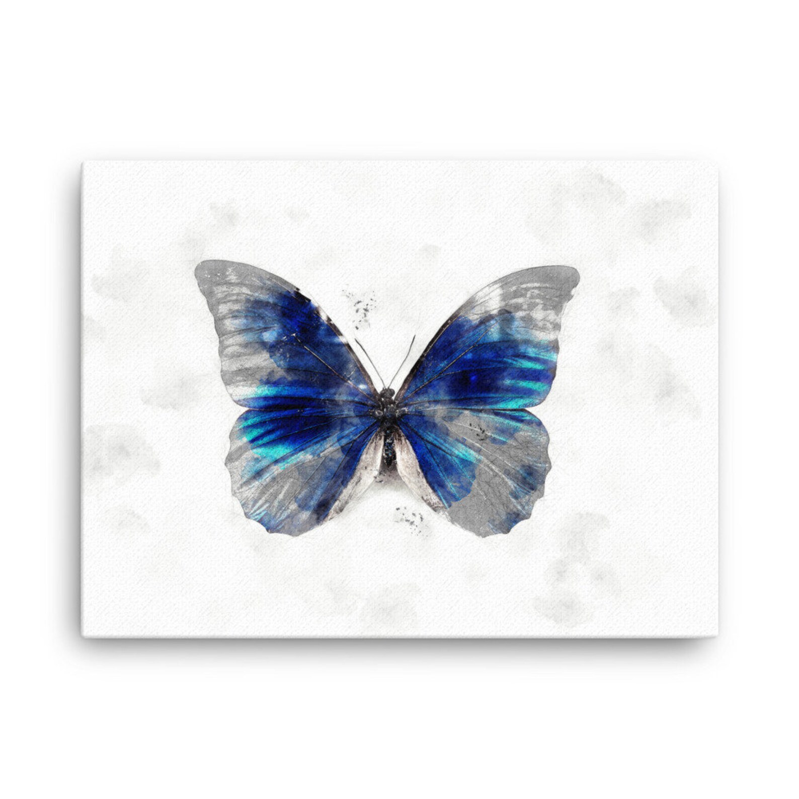 Colorful Blue Butterfly Watercolor Canvas Art Print - Etsy