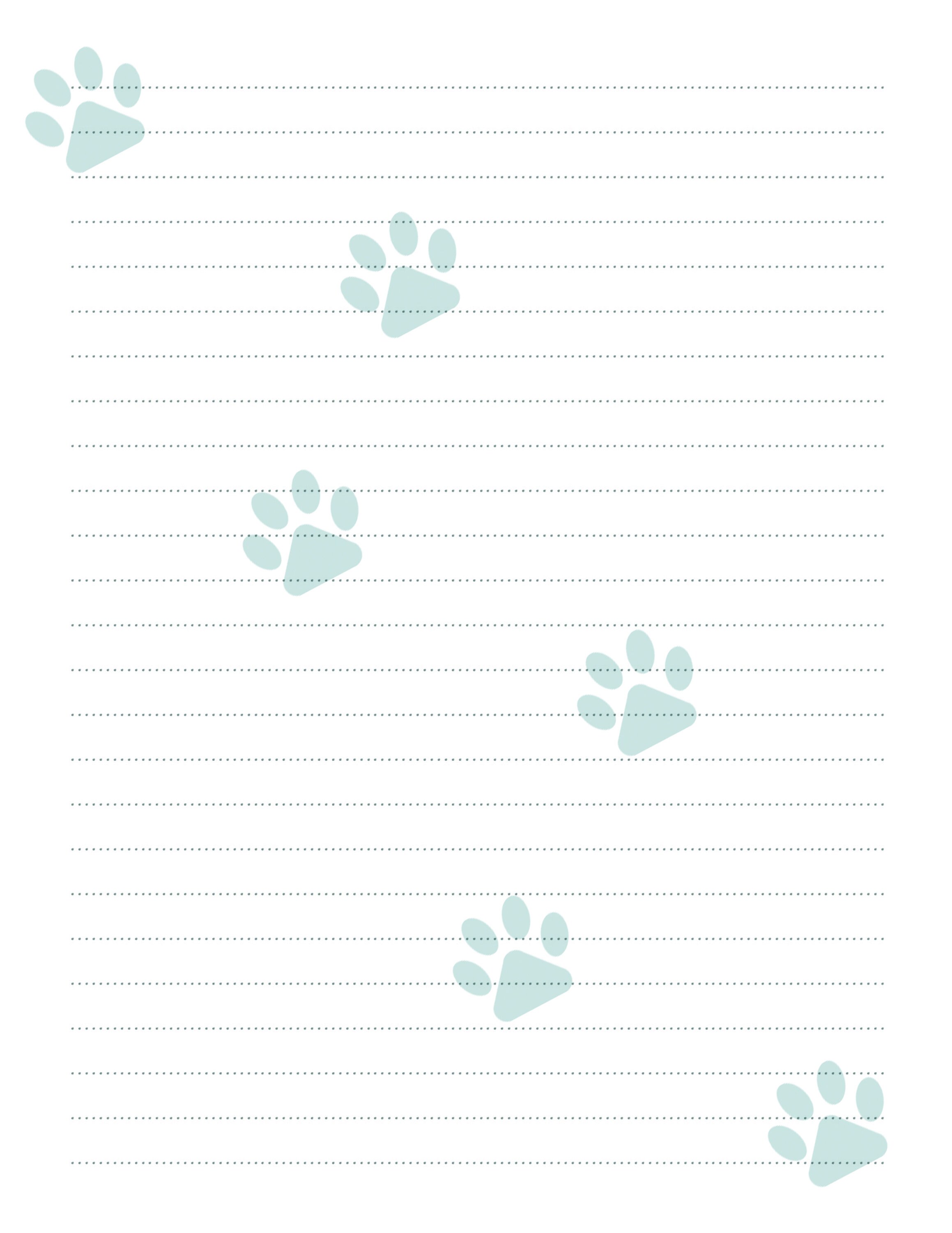 Stationery Animal Paw Print JW Letter Writing Digital Download | Etsy