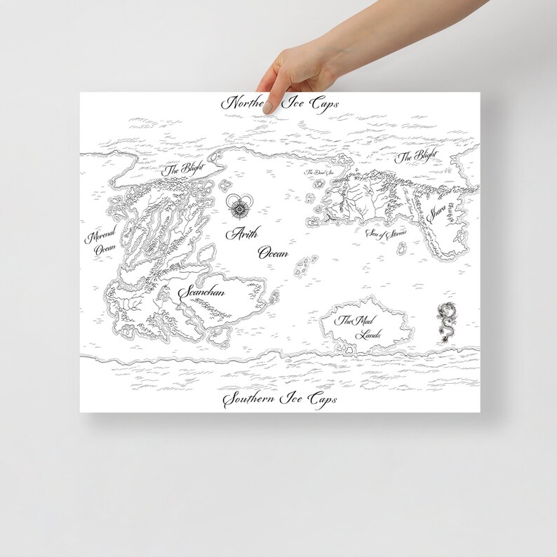 Wheel of Time World Map Hand Drawn Poster - Etsy