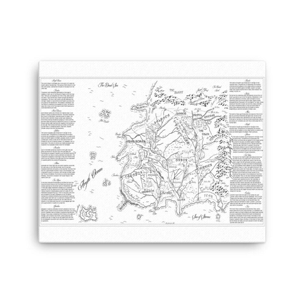 Wheel of Time Map With Notes Canvas Art Print Hand Drawn - Etsy