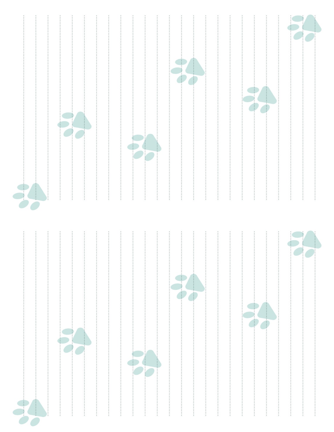 Stationery Animal Paw Print JW Letter Writing Digital Download | Etsy