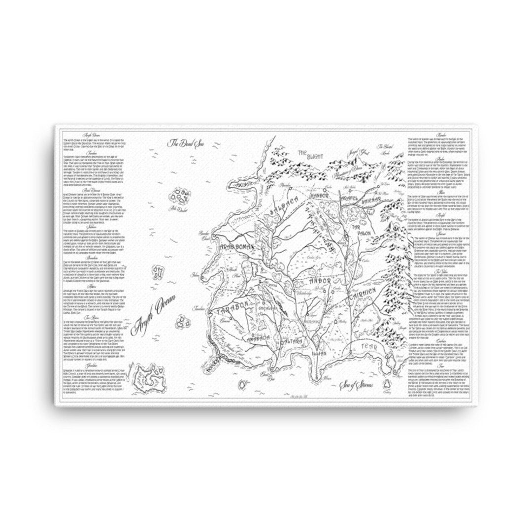 Wheel of Time Map With Notes Canvas Art Print Hand Drawn - Etsy