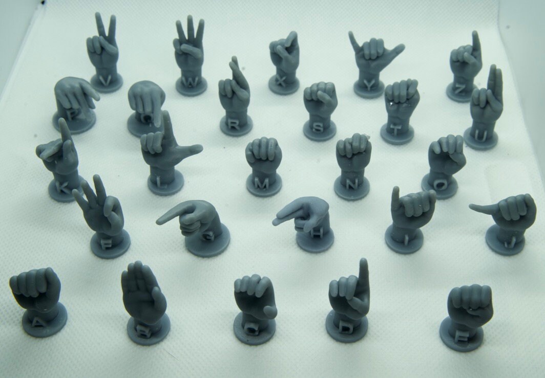 American Sign Language ASL 3d Sculpted Hands A Z | Etsy