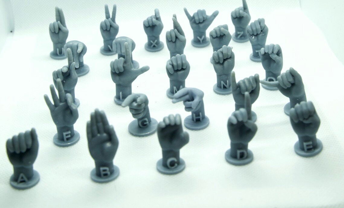 American Sign Language ASL 3d Sculpted Hands A Z | Etsy