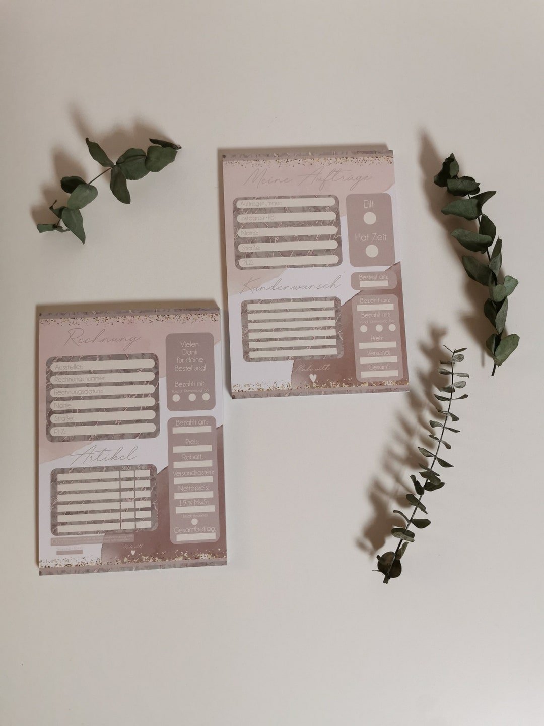 Order Block Invoice Block Nature Small Business - Etsy