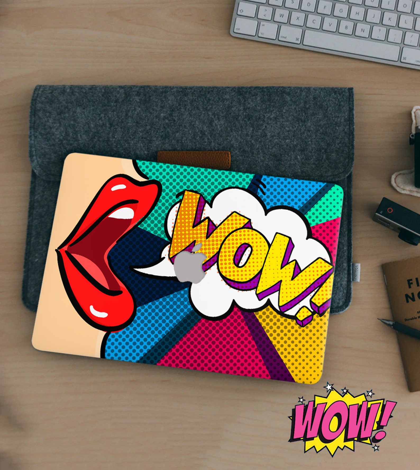 Pin up Girl Says WOW Retro Popart Cute Art Creative Decal for - Etsy UK