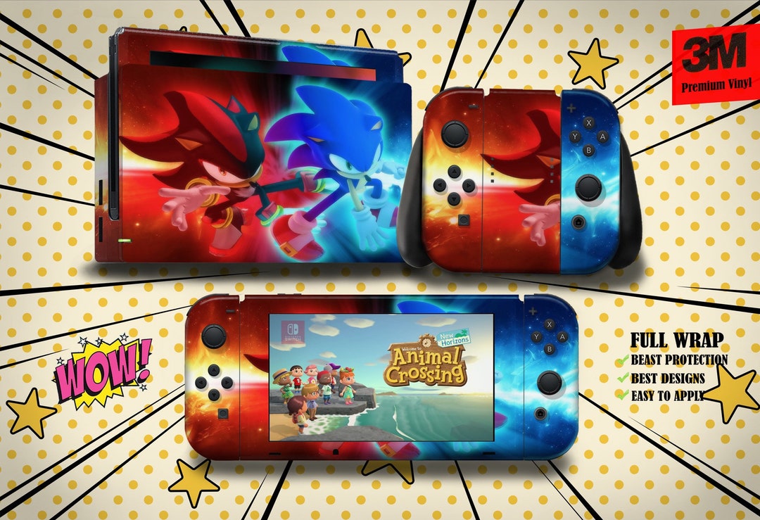 Sonic Red and Blue Hedgehog Decal for Nintendo OLED Switch - Etsy