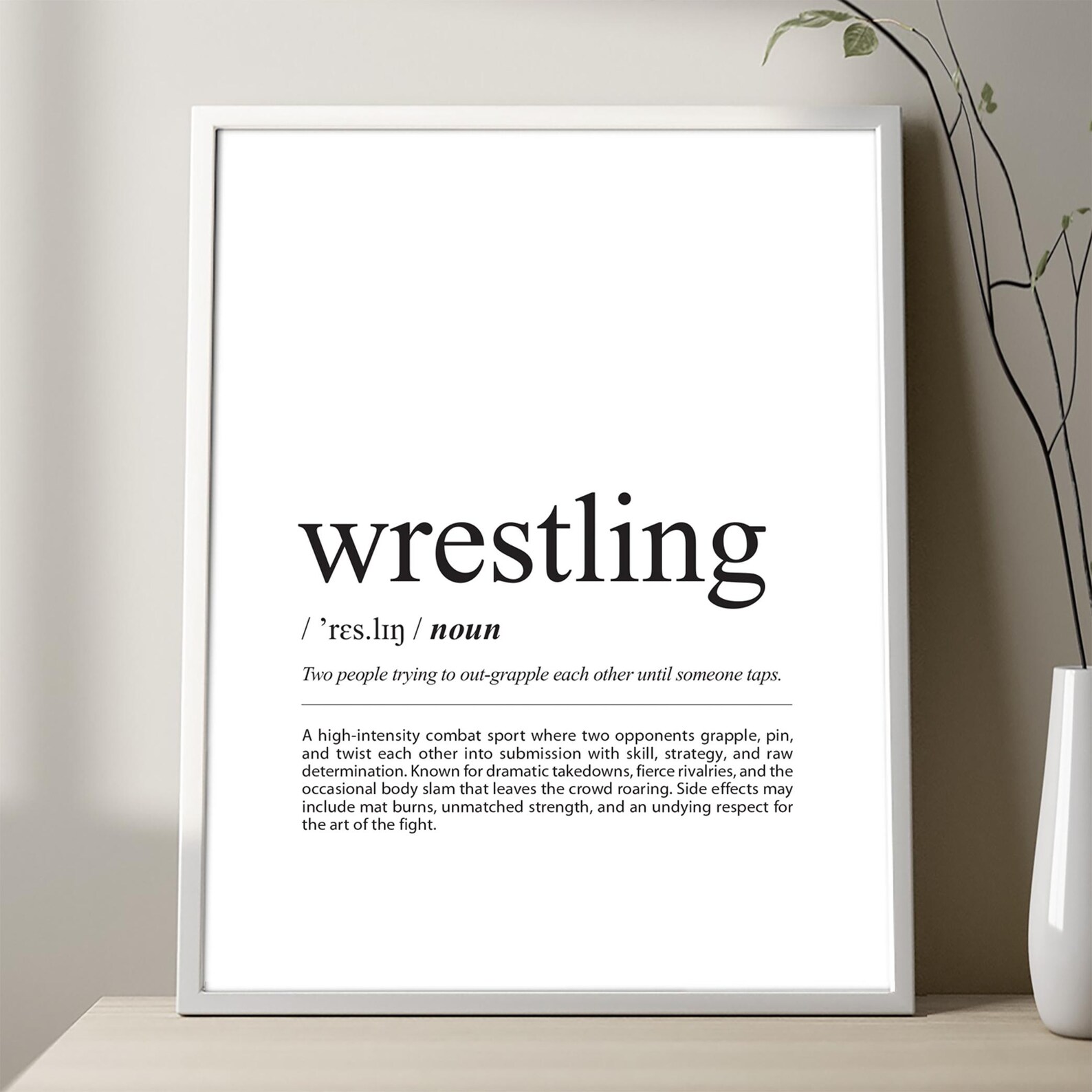 WRESTLING Definition Print, Minimalist Westling Definition Poster ...