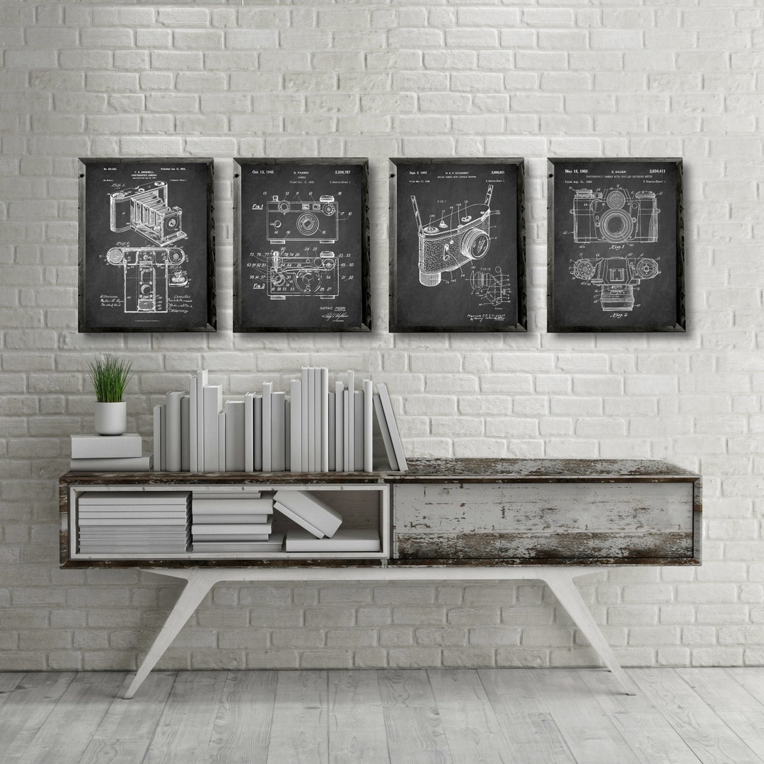 CAMERA Patents 4 Poster Set, Photographic Camera Patent 4 Print Set ...