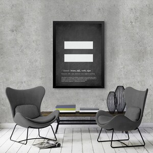 Equal Definition Print, Sign Equality Definition Print, Symbol ...