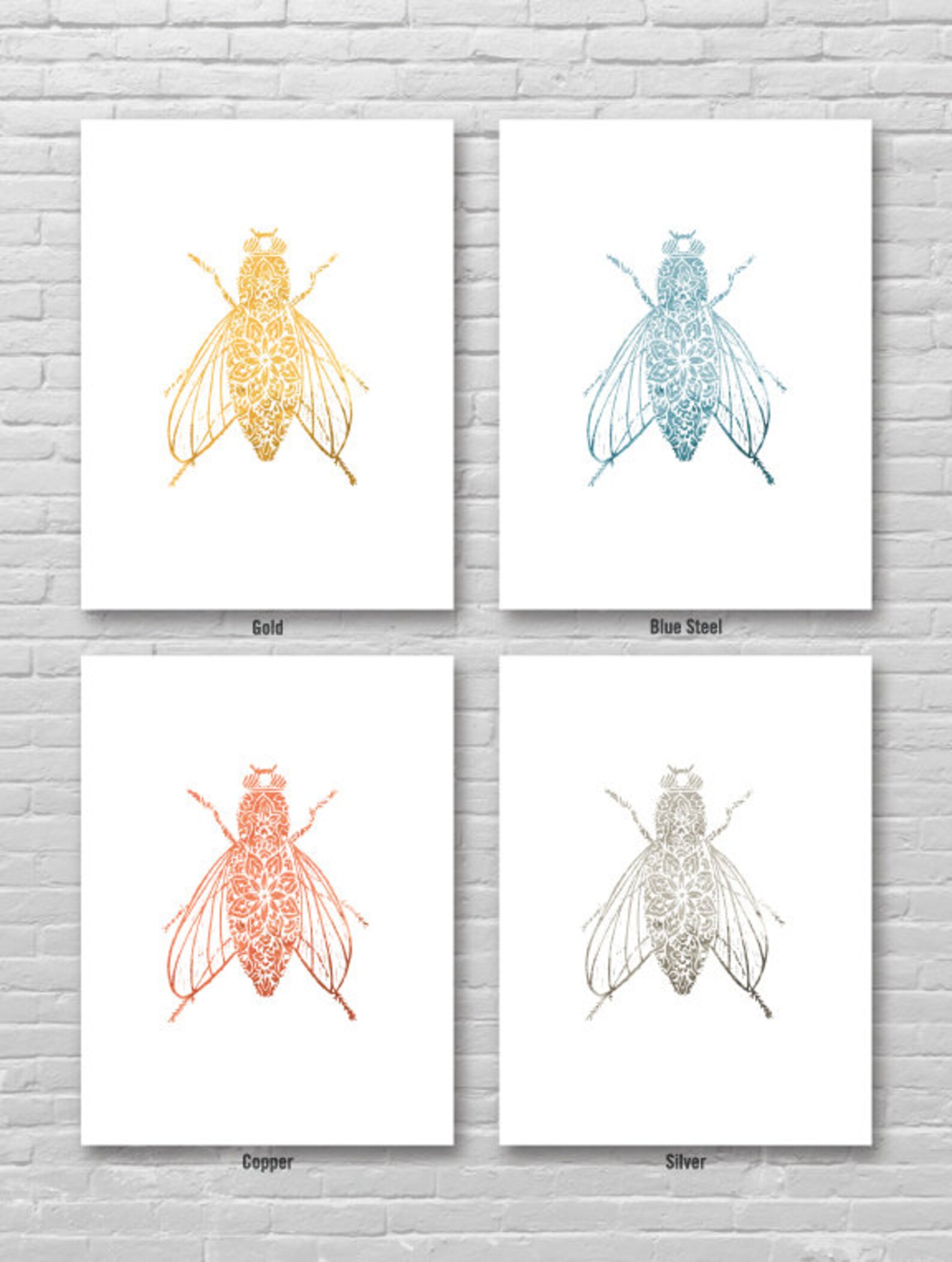 INSECT FLY Art Print Insect Poster Entomology Art FOIL - Etsy UK