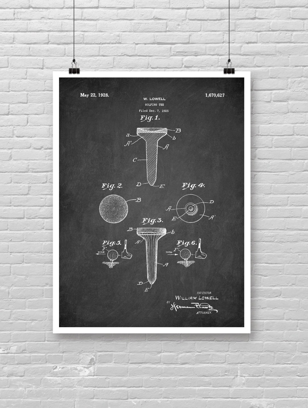 GOLF Tee Patent Print, Vintage Golf Tee Patent Poster, Golf Patent Wall ...