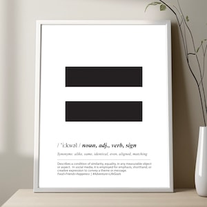 Equal Definition Print, Sign Equality Definition Print, Symbol ...