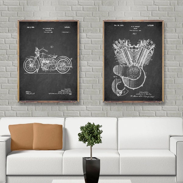 Harley Davidson Engine Poster - Etsy