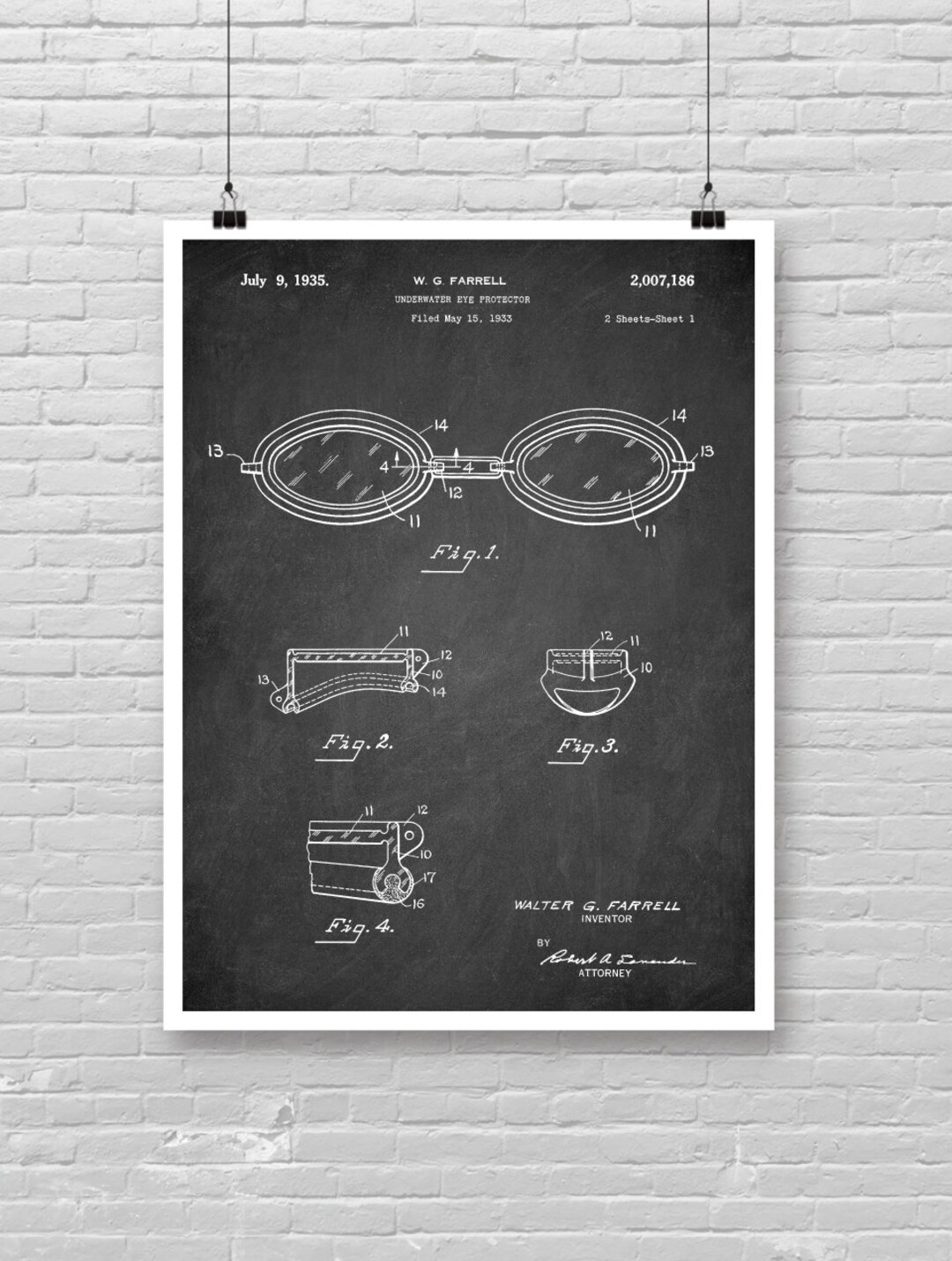 Swimming Goggles POSTER Print, Swim Goggles Patent Poster, Swim Pool ...