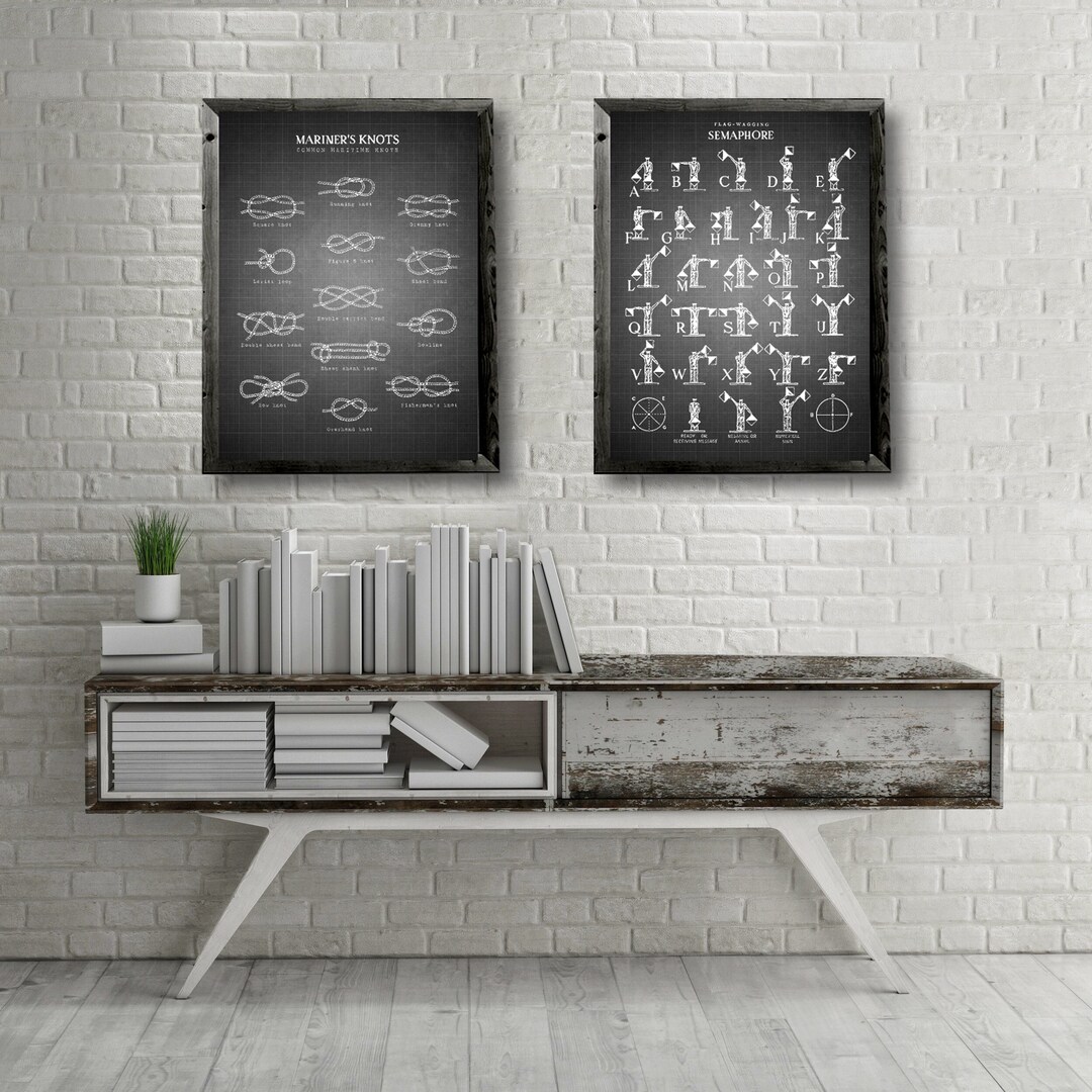 SPECIAL DEAL 50% OFF, 5"x7", Nautical 2 Poster Set, Vintage Mariner's ...