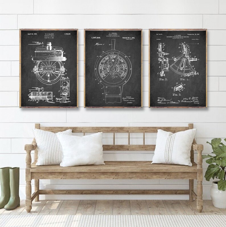 NAVIGATIONAL Instruments 3 Poster Set Gyroscopic Navigating | Etsy