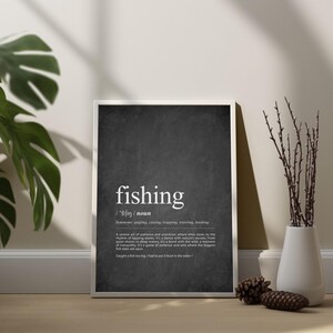FISHING 4 Poster Set, Fishing Definition Print, Vintage 3 Fish Poster ...