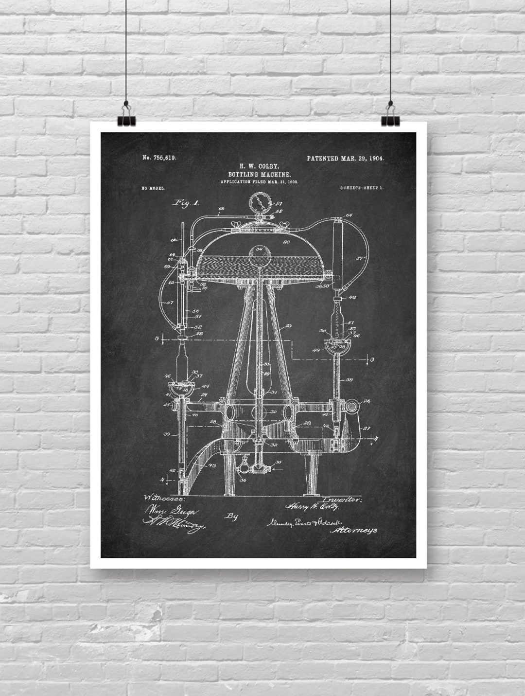 Bottling Machine BEER Patent Print, Beer Patent Poster, Cool Gift Beer ...