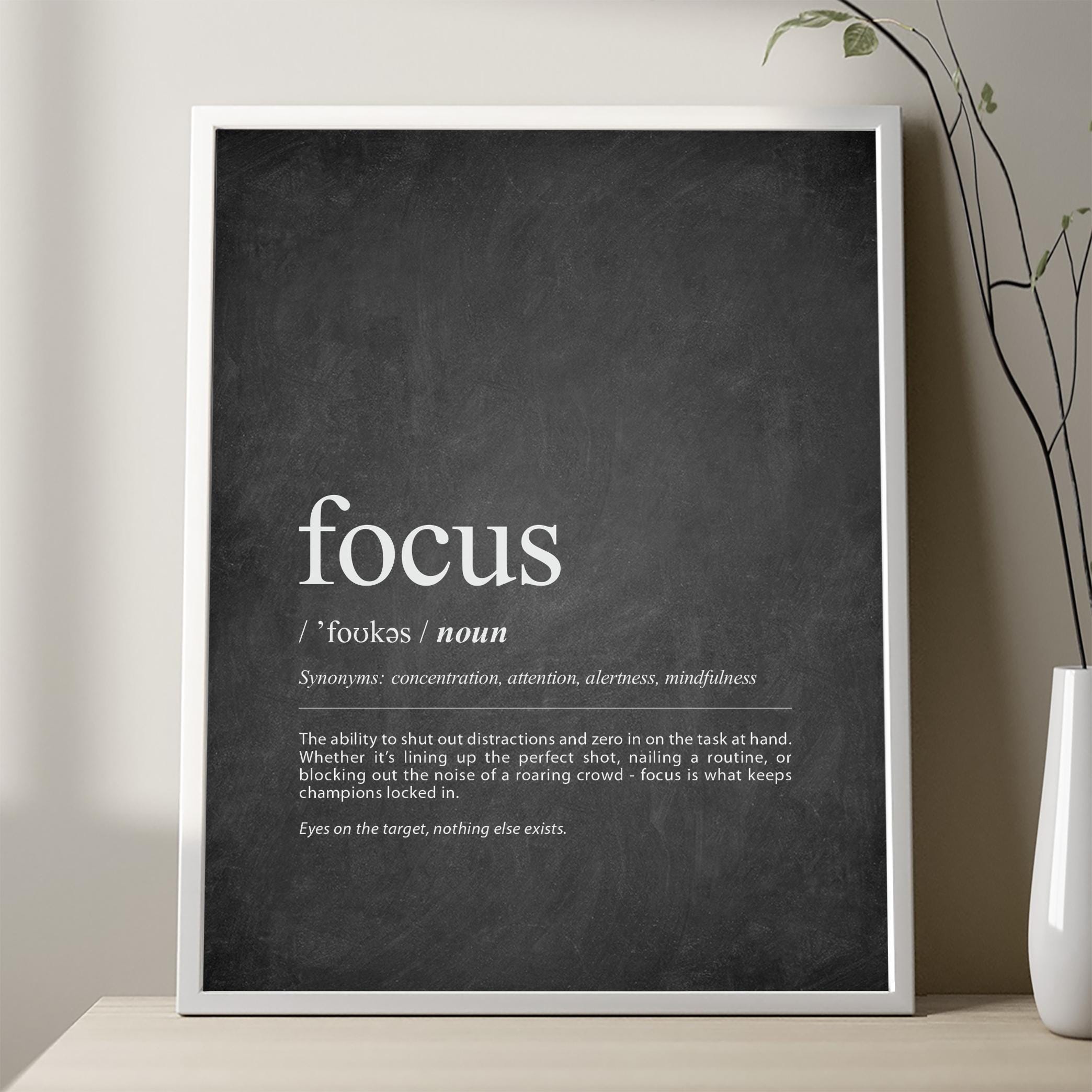 FOCUS Definition Poster, Focus Definition Print, Focus Sport Qualities ...