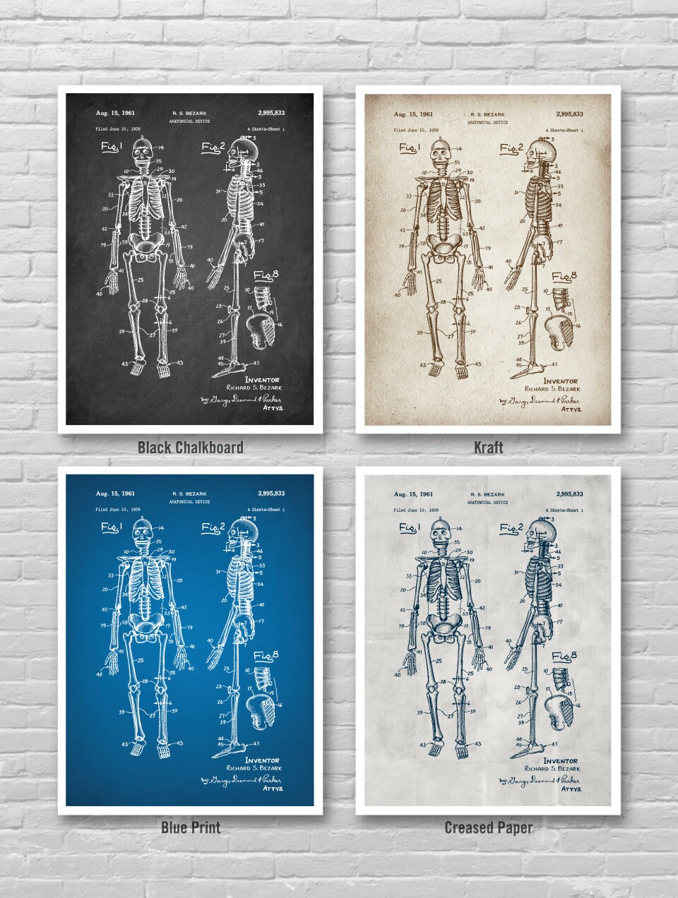 SKELETON Patent Poster, ANATOMY Patent Print, Anatomy Art Print ...