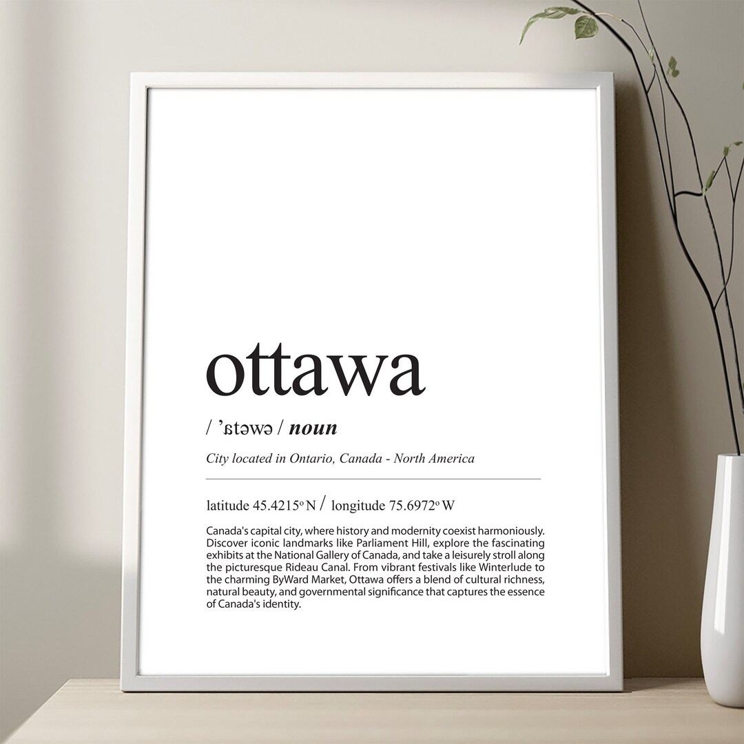 Ottawa City Definition Print, Ottawa Definition Poster, Minimalist ...