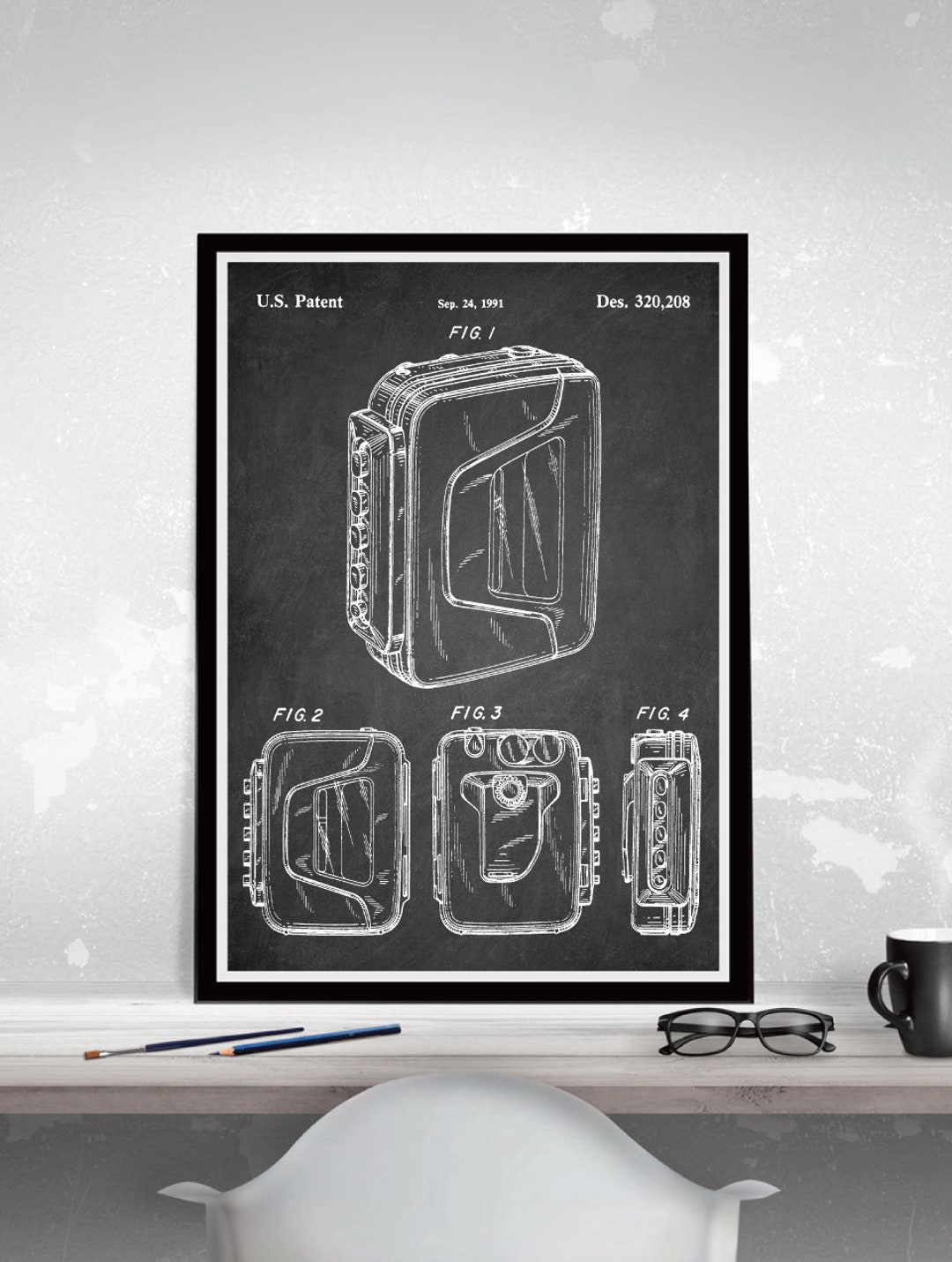 WALKMAN SONY Patent Poster, Vintage Audio MUSIC Patent Poster, Walkman ...