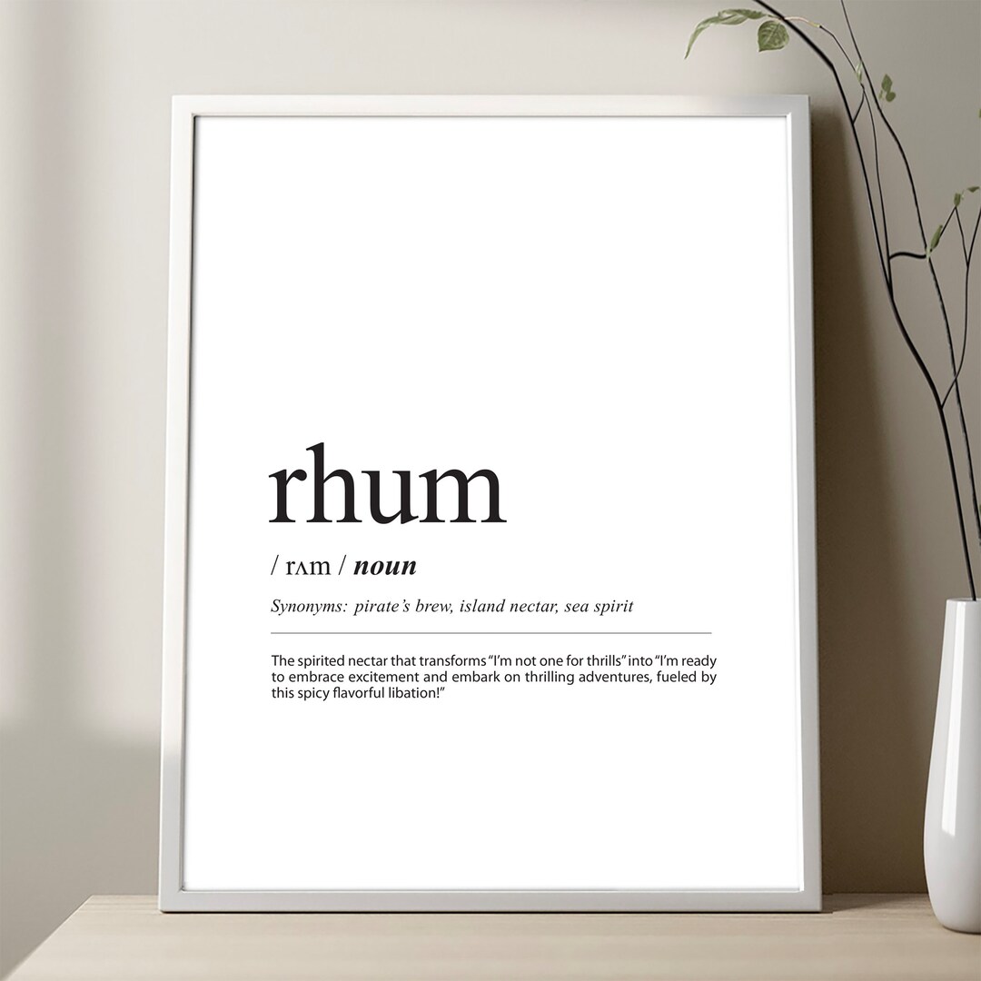 Rhum Definition Print, Rhum Definition Poster, Alcohol Definition Print ...