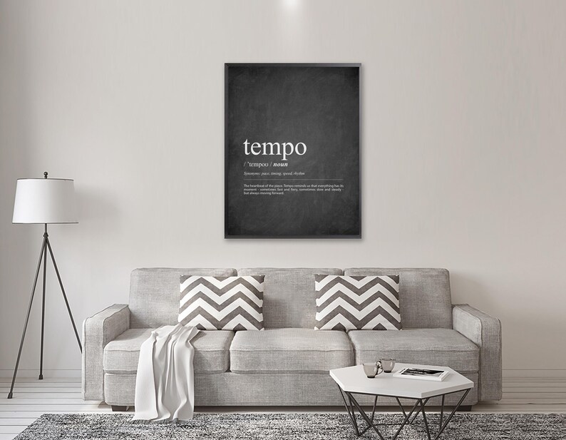 TEMPO Definition Print • Music Wall Art • Musician Gift • Music Studio ...