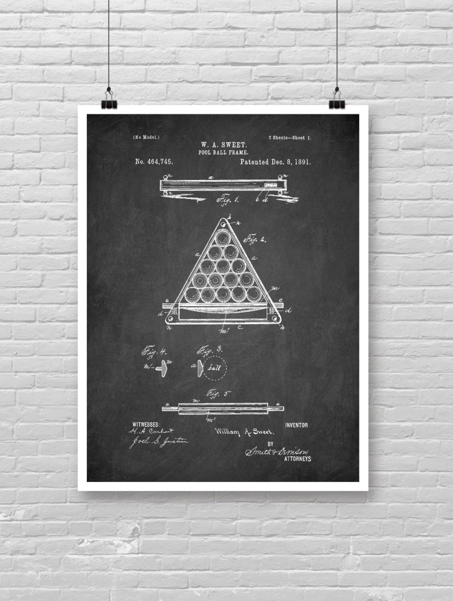 Billiard Pool 4 Poster Set Pool Ball Frame Pool Cue | Etsy