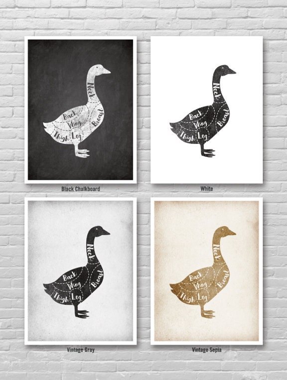 KITCHEN GOOSE Poster Farmhouse Wall Decor Goose Cut Poster | Etsy