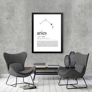 ARIES Definition Poster, Aries Zodiac Sign Definition Print, Aries ...