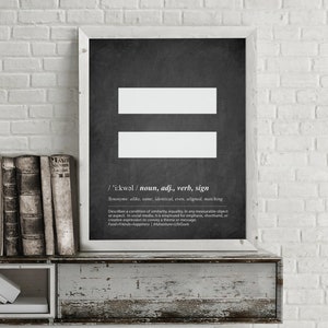 Equal Definition Print, Sign Equality Definition Print, Symbol ...