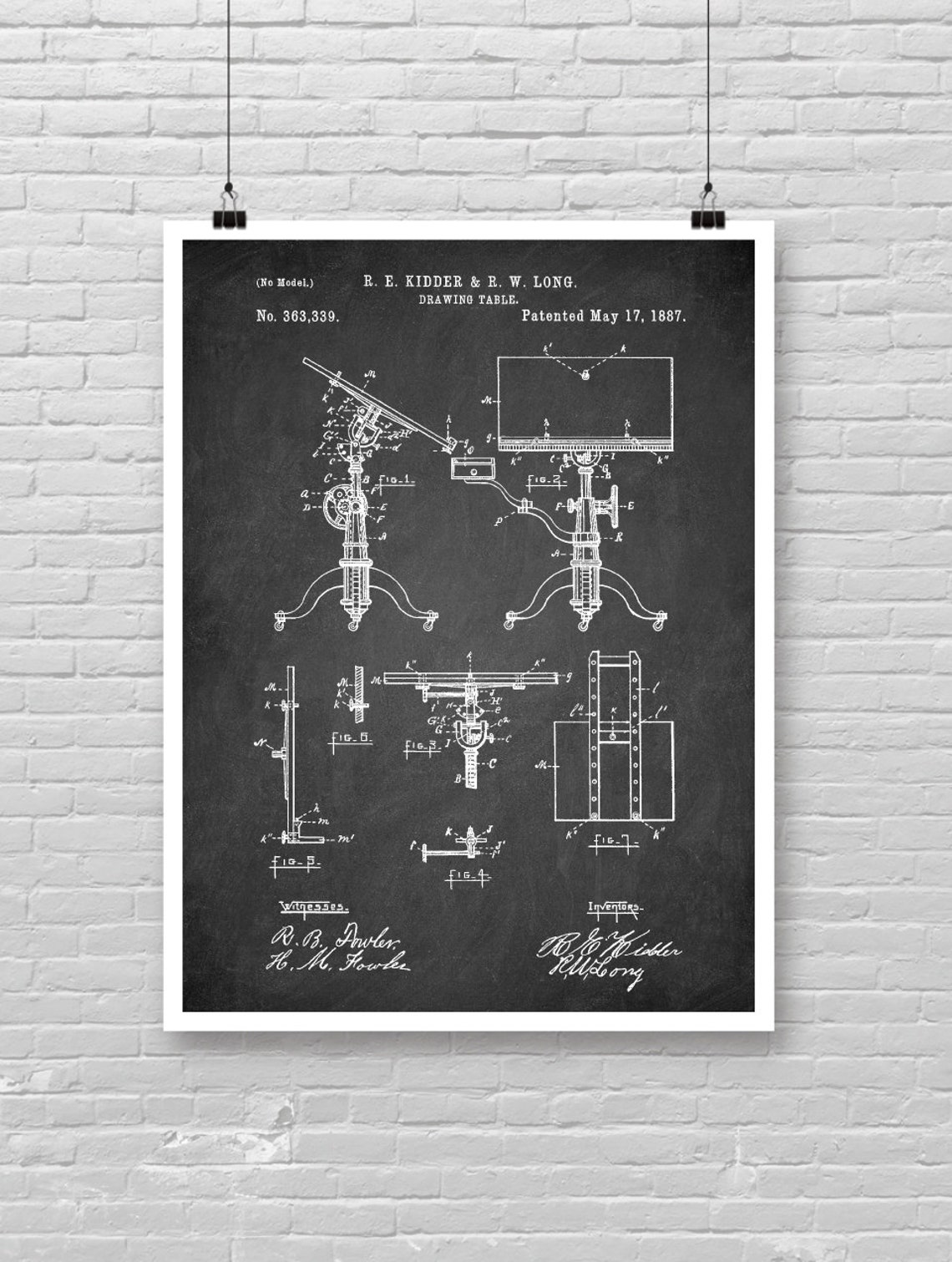 Drawing Table Patent Print Architect Engineer Drafting Table - Etsy
