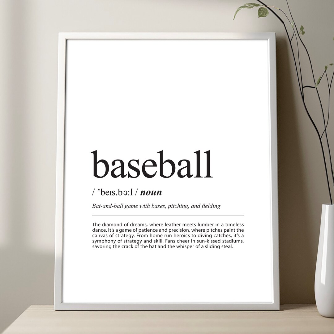 BASEBALL Definition Print, Baseball Definition Poster, Minimalist ...