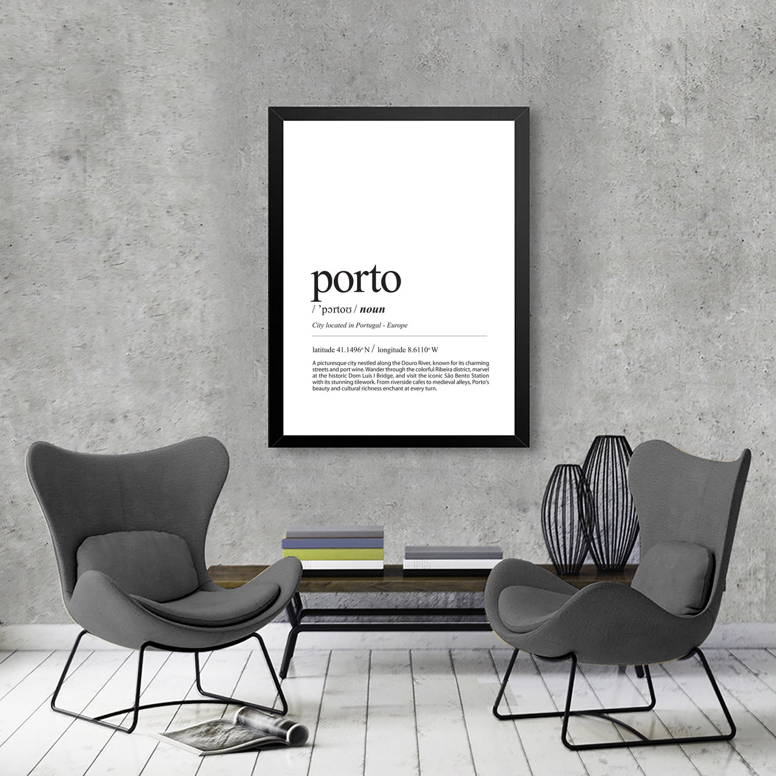 Porto City Definition Poster, Porto Definition Print, Porto Travel ...