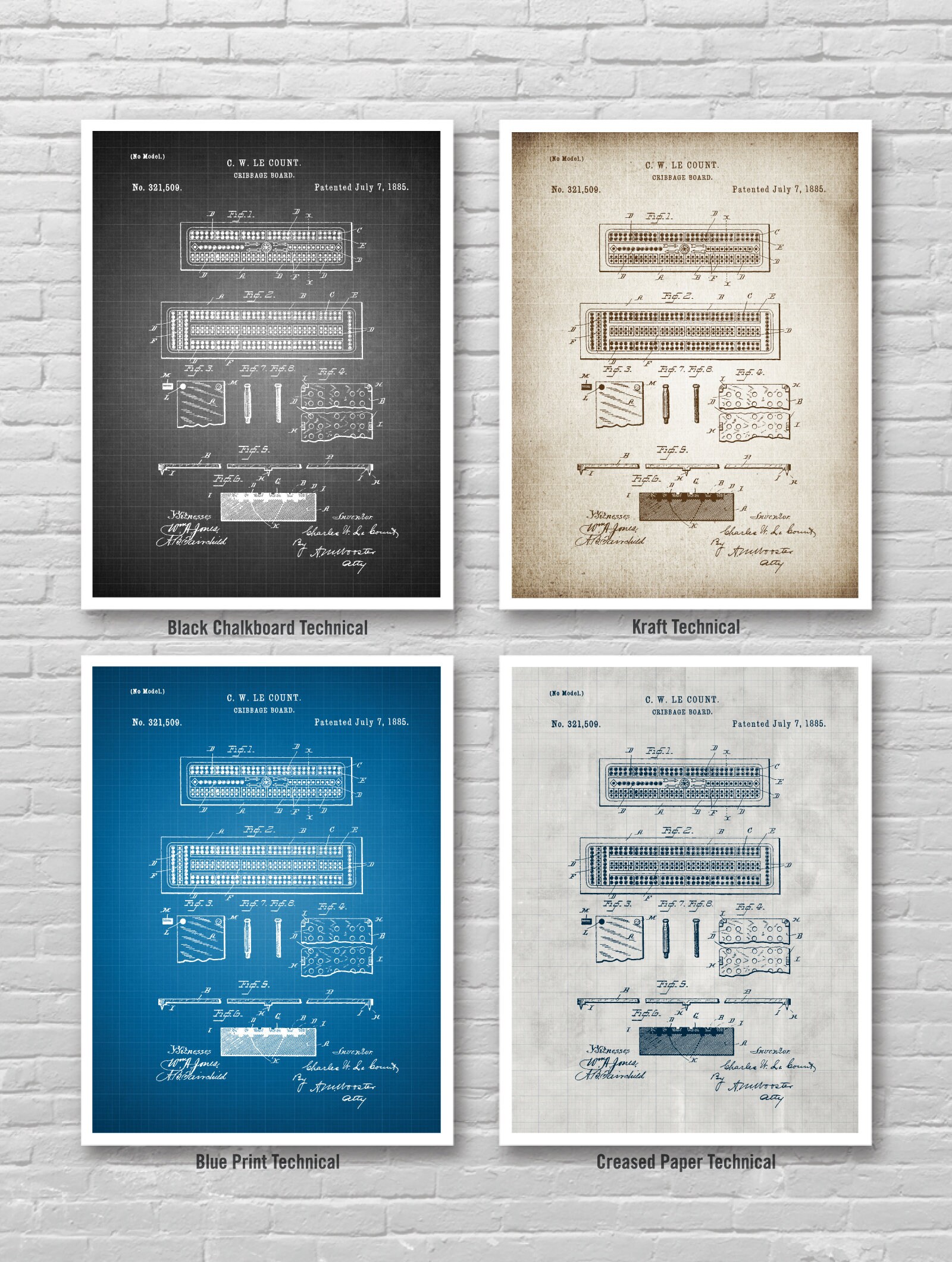 CRIBBAGE Board Patent Poster, Classic GAME Patent, Vintage Cribbage ...