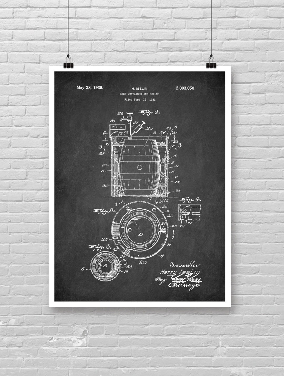 BEER Container and Cooler Patent Poster, Beer Patent Print, Cool Gift ...