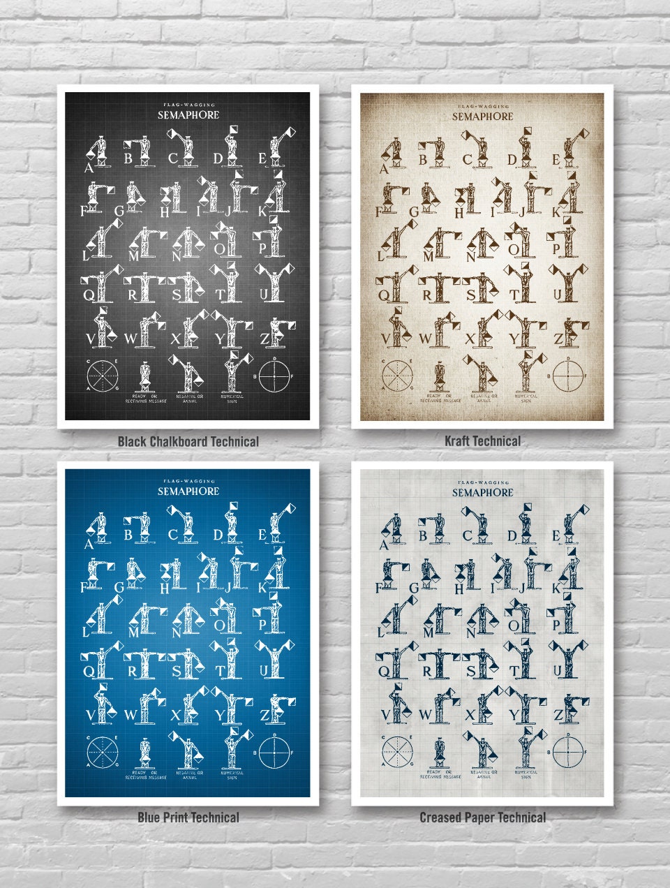 SEMAPHORE patent print Marine Flag chart Naval print Vintage | Etsy