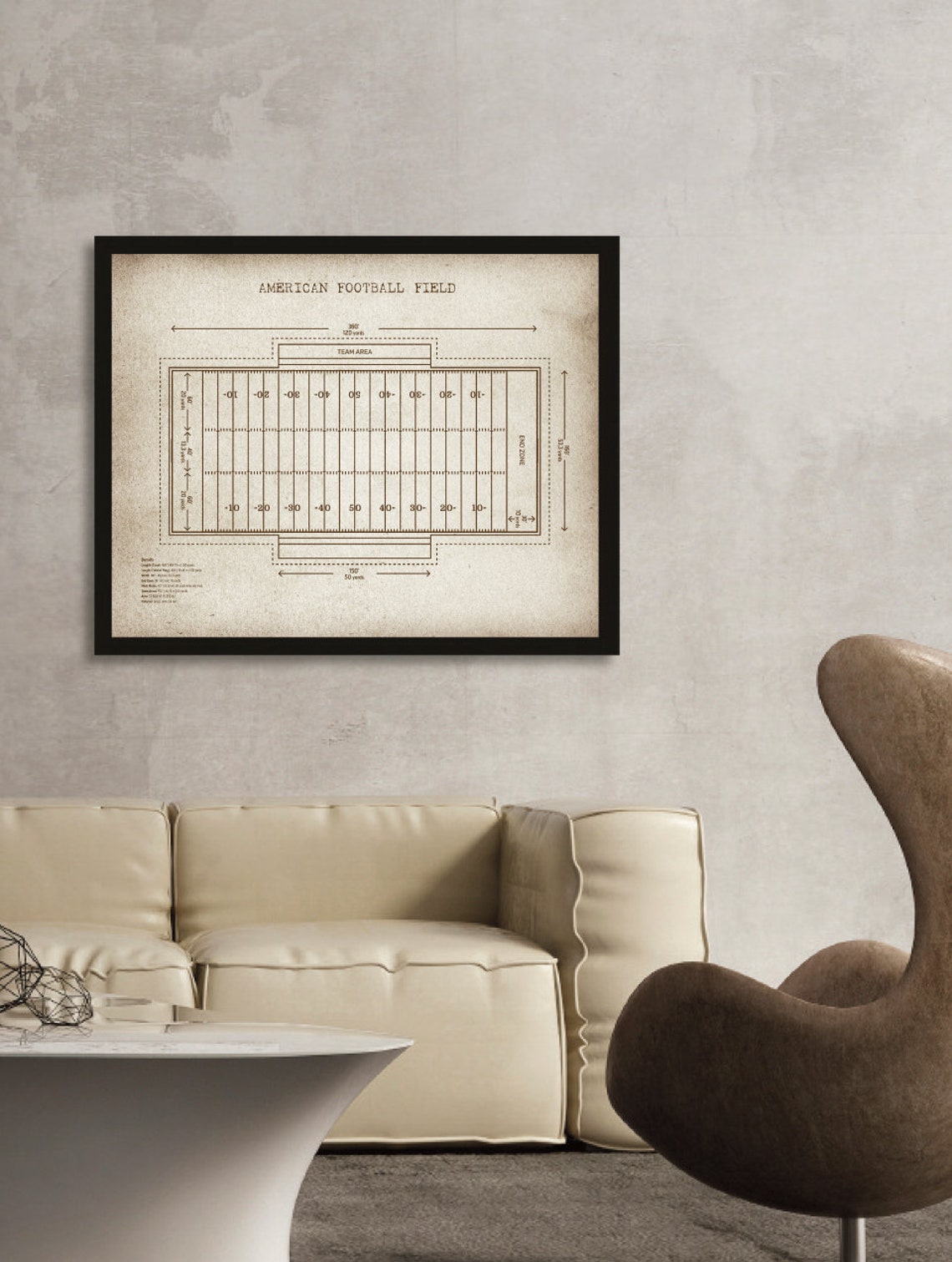 TEAM SPORT FIELDS 4 Poster Set, Football Field Print, Baseball Field ...