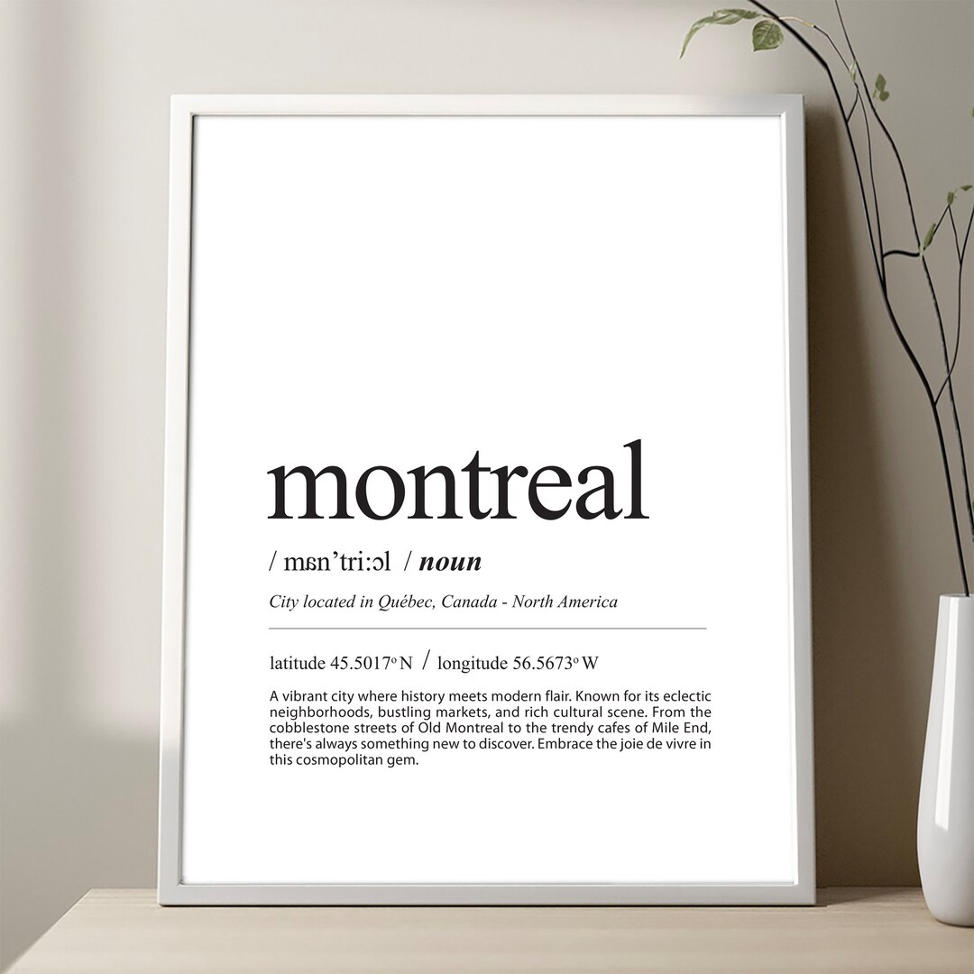 Montreal Definition Poster, Montreal City Definition Print, Black and ... Montreal Definition Poster, Montreal City Definition Print, Black and ...