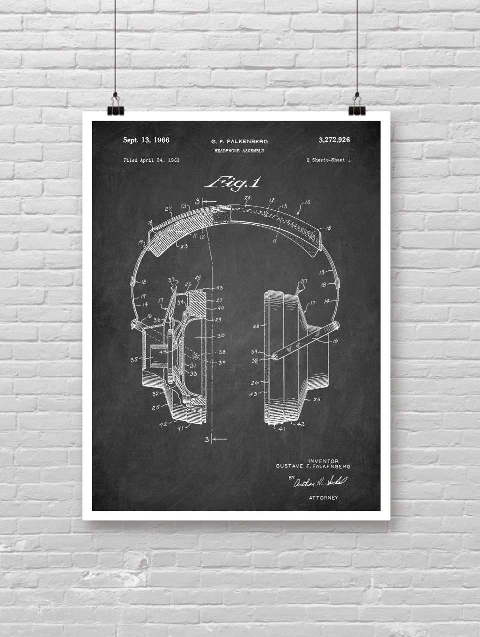 Audio MUSIC patents 2 poster set Vintage Headphones patent | Etsy
