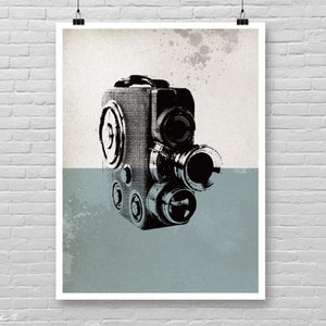 Vintage Cameras 6 Poster Set, Old Movie and Photo Cameras, Retro Home ...